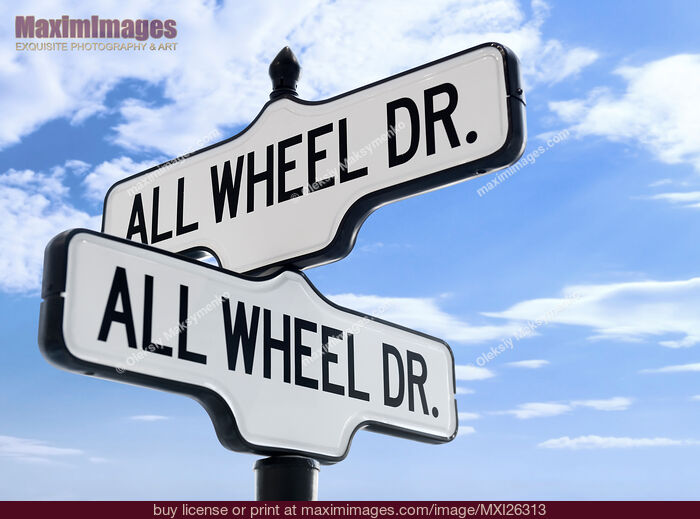 All Wheel Drive street sign. Stock Photo MXI26313