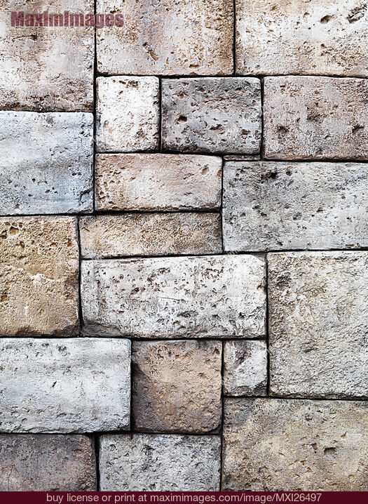 Old rustic stone wall texture. Stock Photo MXI26497