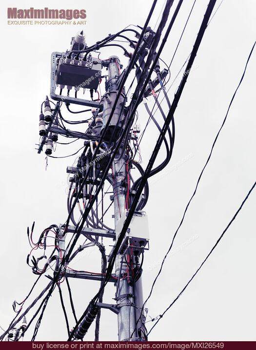 Wiring mess in Japan. Stock Photo MXI26549