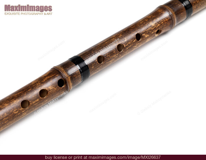 Xiao Chinese bamboo flute holes. Stock Photo MXI26637