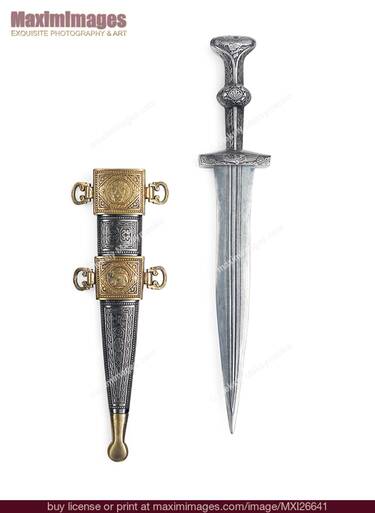 Antique Roman dagger with scabbard. Stock Photo MXI26641