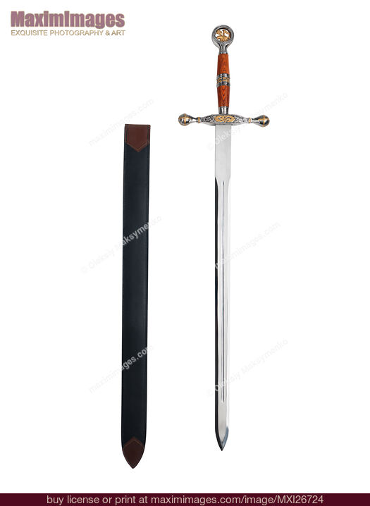Sword and sheath isolated on white. Stock Photo MXI26724