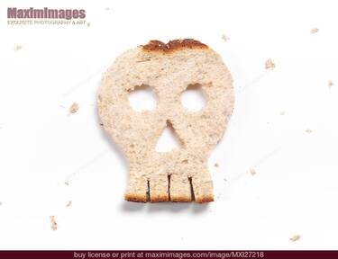 Skull made of bread. Stock Photo MXI27218