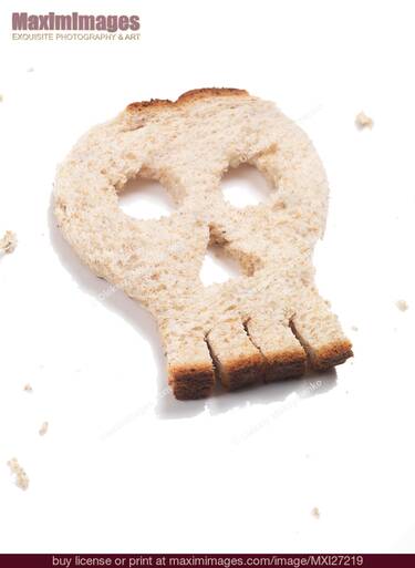 Skull made out of bread. Stock Photo MXI27219