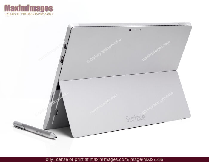 Microsoft Surface Pro 3 tablet rear view. Stock Photo MXI27236