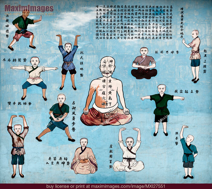 Qi Gong wall mural in China. Stock Photo MXI27551