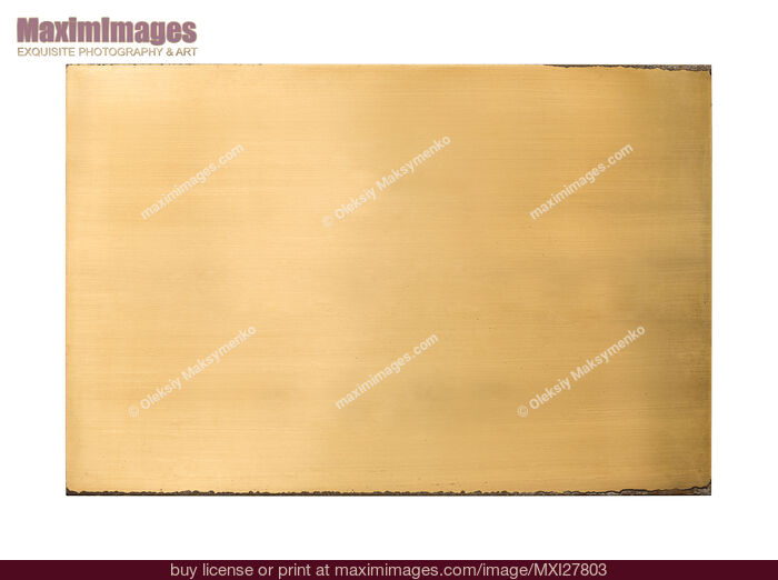 Shiny brass blank metal sign texture. Stock Photo MXI27803