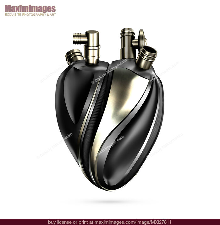 Metal heart 3D illustration. Stock Image MXI27811