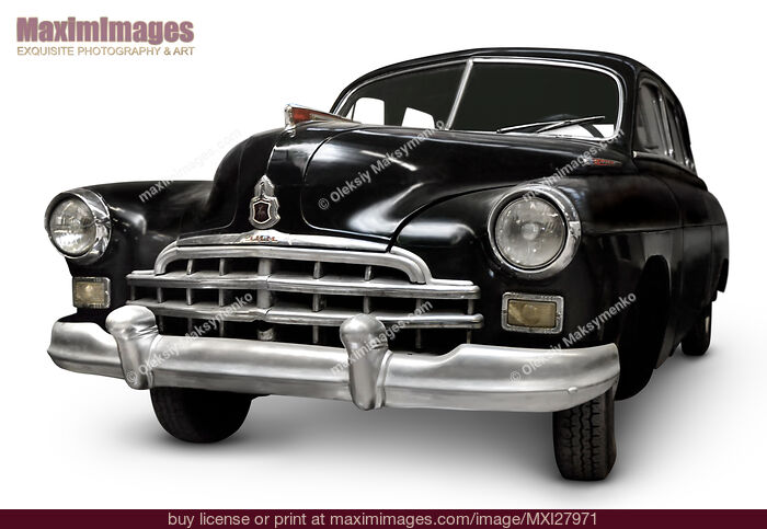 Black GAZ-12 ZIM vintage Russian car. Stock Photo MXI27971