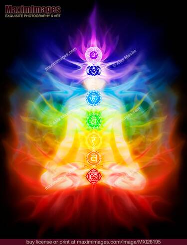 Chakras and energy flow on human body. Stock Image MXI28195