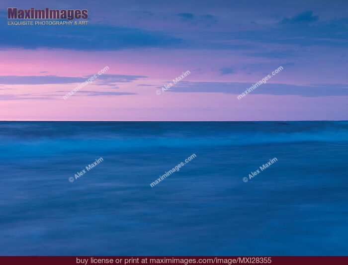 Beautiful light blue sunset nature scenery of lake Huron Ontario. Stock ...