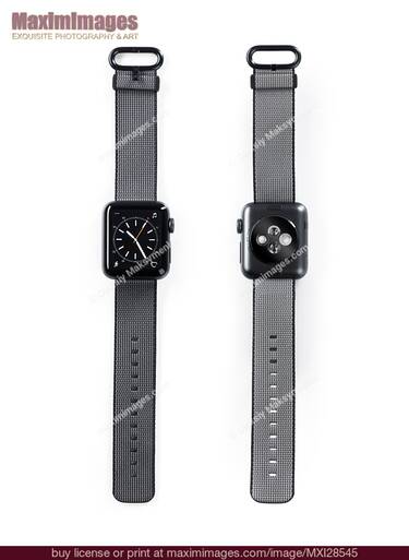 Apple Watch smartwatch front and back. Stock Photo MXI28545