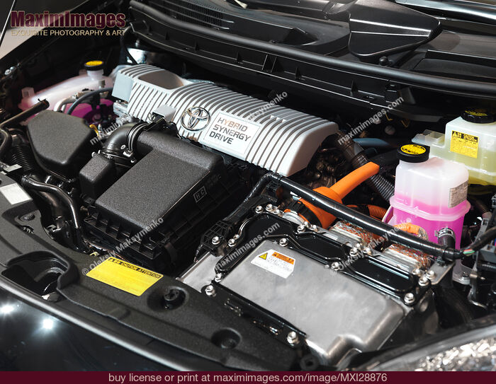 Toyota Prius Hybrid Engine. Stock Photo MXI28876