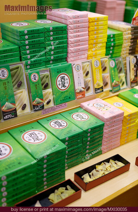 Traditional Kyoto treats Yatsuhashi triangles with red bean paste on ...