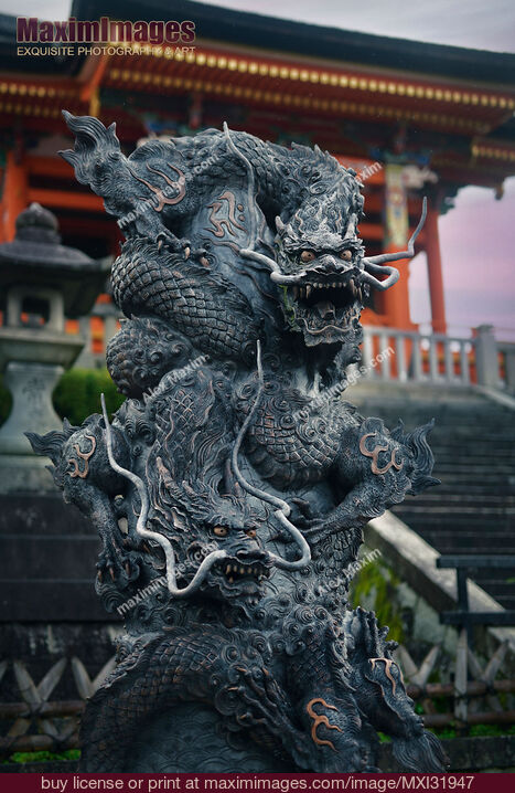 Seiryu Blue Dragon statue of Kiyomizu-dera Buddhist temple in Kyoto ...