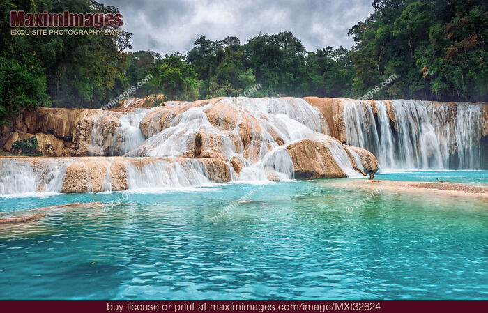 Cascadas de Agua Azul tropical waterfall in Chiapas Mexico Nature ...