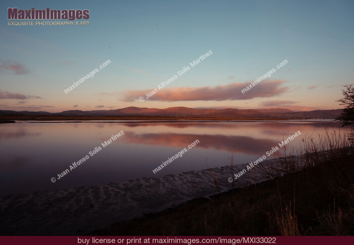 Dundalk Bay at twilight tranquil landscape nature scenery in Ireland ...