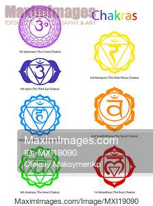 Image of Seven Chakra symbols | Stock Image MXI19090