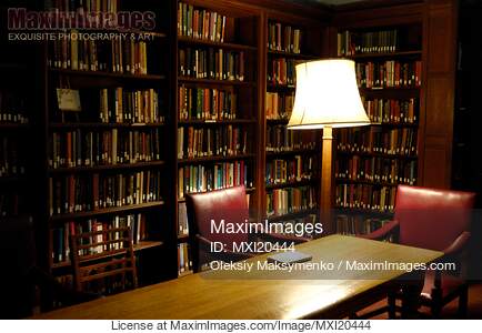 Photo of Dimly lit library | Stock Image MXI20444