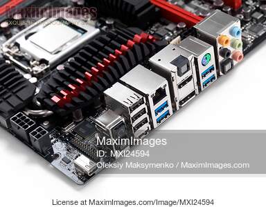 Photo of Motherboard back plate connectors | Stock Image MXI24594