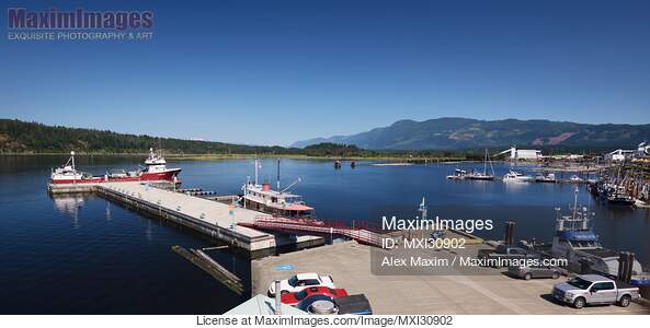 Photo of Port Alberni panoramic view of Alberni Inlet with docked ships ...