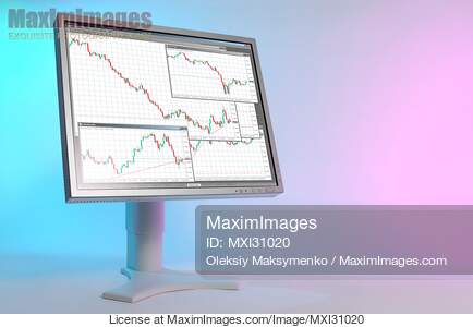 Photo of Monitor Displaying Forex Charts | Stock Image MXI31020