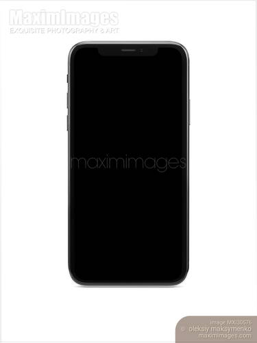 Photo of Apple iPhone X smartphone with blank black screen isolated on ...