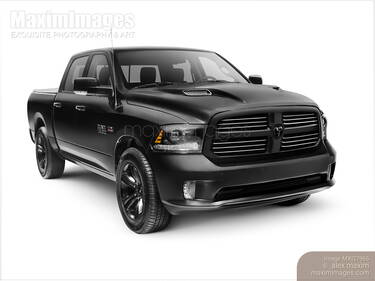 Photo of Black 2015 Dodge RAM 1500 4x4 pickup truck | Stock Image MXI27965