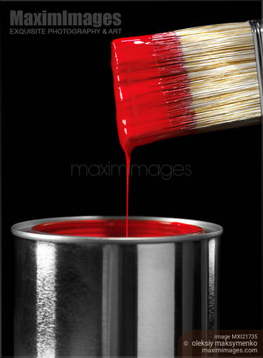 Photo of Brush Dipped in Red Paint | Stock Image MXI21735