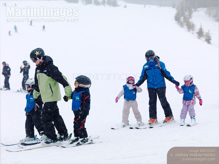 Photo of Children learning to ski at Blue Mountain | Stock Image MXI25042