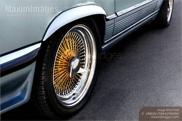 Photo of Classic car chrome rims with spokes | Stock Image MXI19369