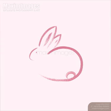 Image of Cute pink bunny art design illustration | Stock Image MXI30405