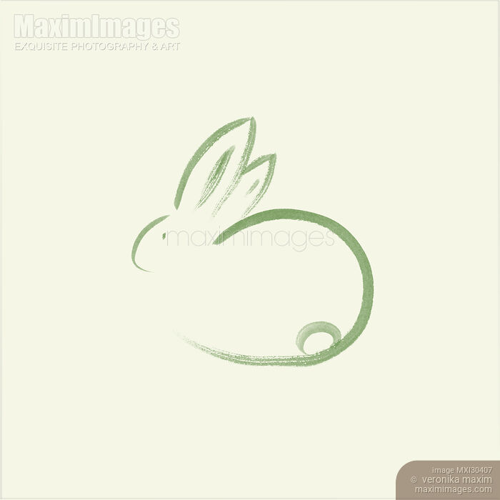 Image of Cute round bunny rabbit original artwork based design art on ...