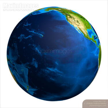 Image of Earth Globe - Pacific Ocean | Stock Image MXI21981
