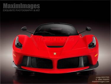 Photo of Ferrari F150 LaFerrari supercar sports car front view on black ...