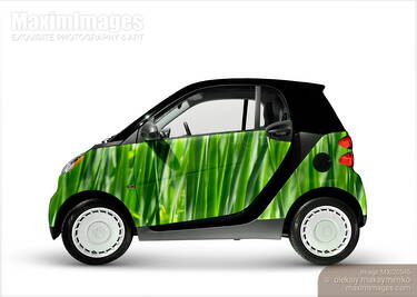 Photo of Green Mini Car Smart Fortwo | Stock Image MXI20545