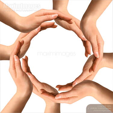 Photo of Hands Making a Circle on White Background | Stock Image MXI18892