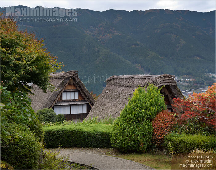 Photo of Historic Japanese rural house with thatched roofs at Gero ...