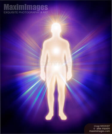 Image of Man luminous ethereal body energy emanations concept | Stock ...