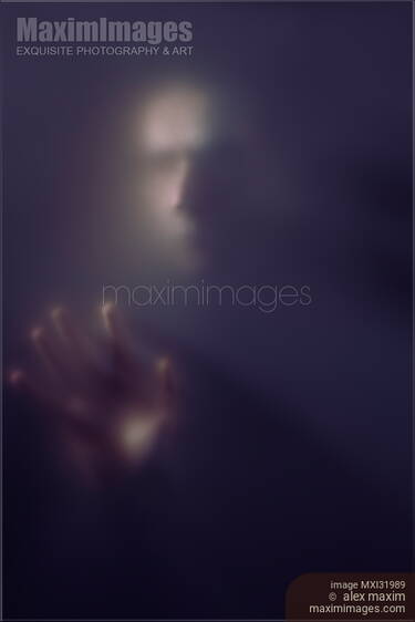 Photo of Mysterious portrait of a creepy man ghostly blurred face and ...