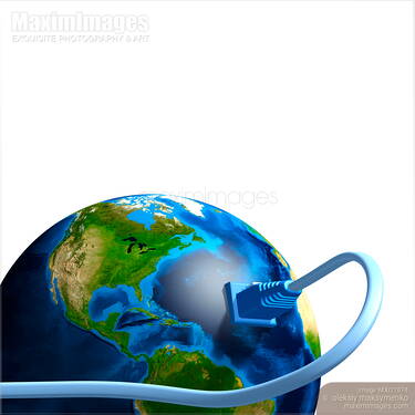 Image of Network Cable Plugged into the Earth | Stock Image MXI21874