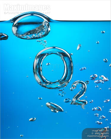 Photo of Oxygen Bubble O2 in Blue Water | Stock Image MXI21380