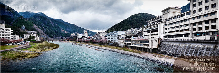 Photo of Panorama of Hida river in Gero Japan | Stock Image MXI28199