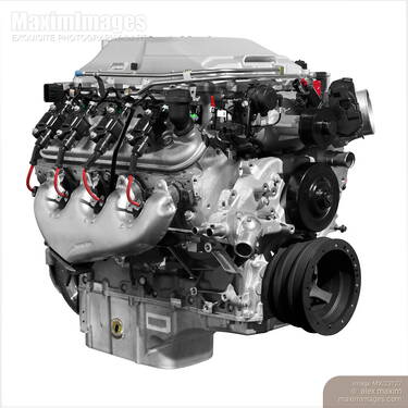 Photo of Supercharged V8 car engine isolated on white | Stock Image ...