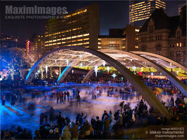 Photo of Toronto Nathan Phillips Square Ice Rink | Stock Image MXI21472