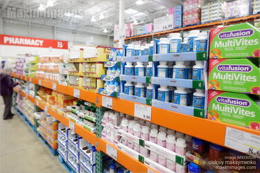 Photo of Vitamins and food supplements at Costco Wholesale warehouse ...