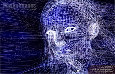 Image of Woman digital face 3D illustration | Stock Image MXI27349