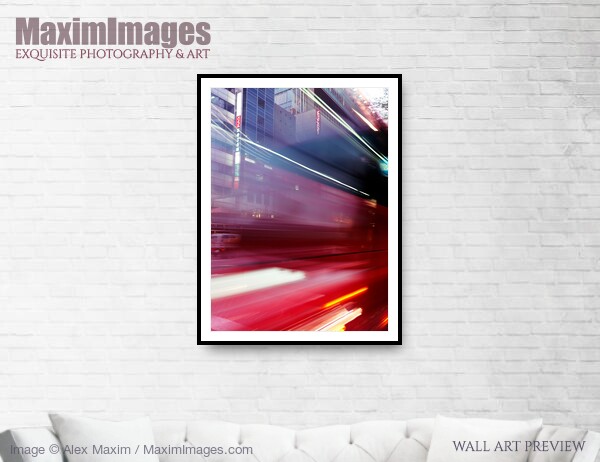 Art Print of Abstract blurred traffic on street in Tokyo Ginza | Wall ...