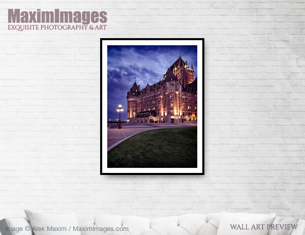 Art Print of Artistic photo of Fairmont Le Château Frontenac lit by ...