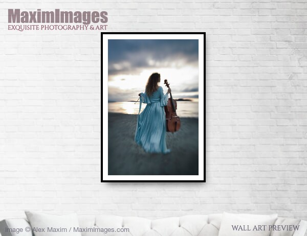 Art Print of Atmospheric portrait of a woman in a vintage dress ...